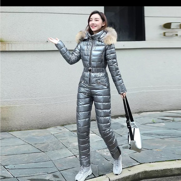 Pants & Jumpsuits | Xl Metallic Silver Snow Suit | Poshmark